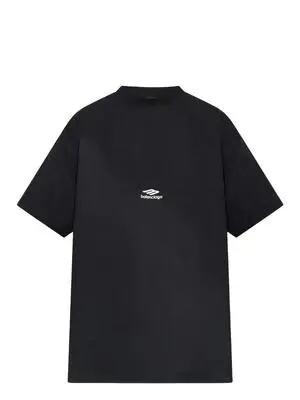 Balenciaga Logo-embroidered T-shirt - Black