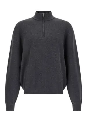 Balenciaga Organic Cotton Half-zip Sweater - Black
