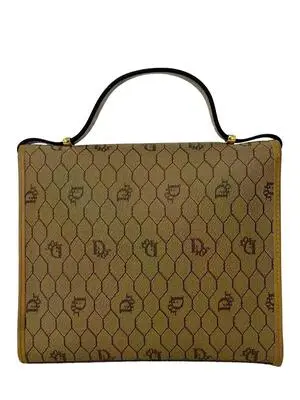Dior Honeycomb Coated Canvas Satchel - Neutrals