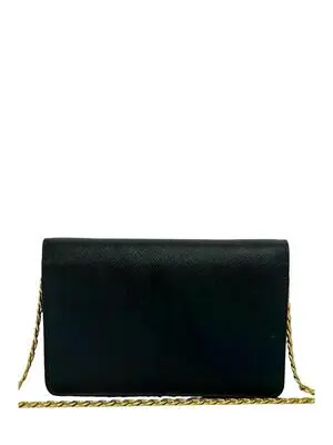 Prada Saffiano Chain Crossbody Bag - Black