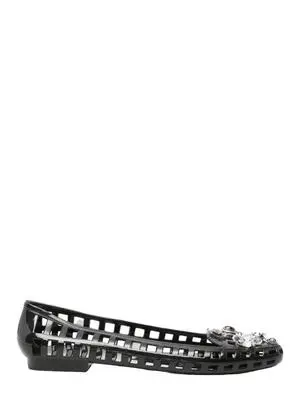 HEAVENLY JELLY Crystal-embellished Flat Pumps - Black