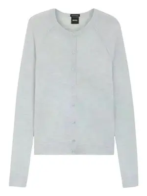 BOSS Wool Raglan Sleeve Cardigan - Grey