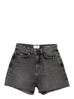 AMISH SUPPLIES Acid Wash Frayed Hem Shorts - Red