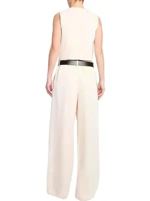 TWP Hudson St Pleated Wide-leg Palazzo Pants - Neutrals