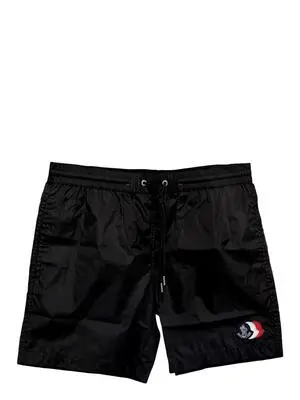 Moncler Logo Patch Swim Shorts - Black