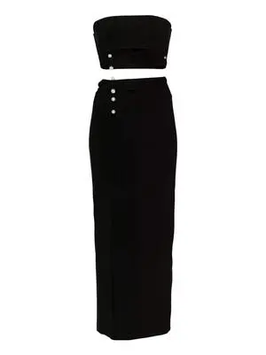 NISSA Faux Pearl-embellished Skirt Set - Black