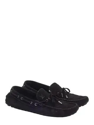 LOUIS VUITTON Suede Loafers With Bow Detailing - Black