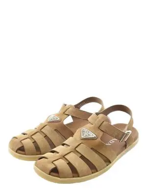 Prada Triangle-logo Sandals - Brown