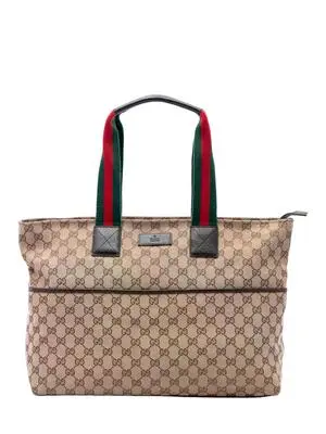 Gucci Gg Canvas Web Tote Bag - Neutrals