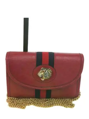 Gucci Gucci Rajah Web Chain Crossbody Bag Red