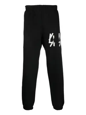 44 LABEL GROUP Logo-print Cotton Track Pants - Black