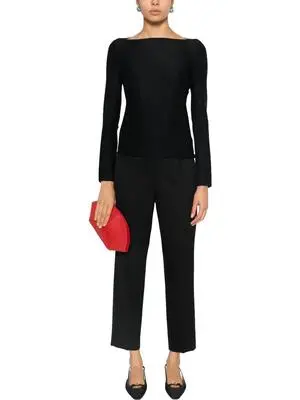 Emporio Armani Striped Jersey Top - Black