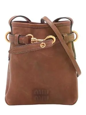Miu Miu Nappa Leather Bucket Bag - Brown