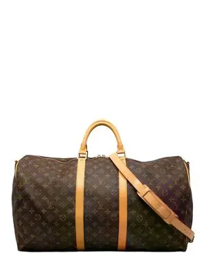 LOUIS VUITTON Keepall Bandouliere 55 Travel Bag - Brown