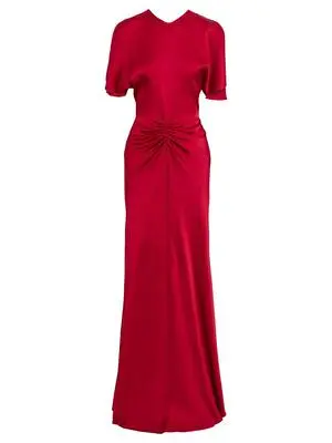 VICTORIA BECKHAM Victoria Beckham Gathered Satin-Crepe Gown