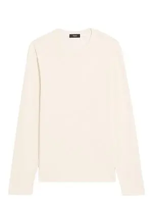 Theory Delroy Ribbed Cotton And Modalblend Tshirt - Ivory