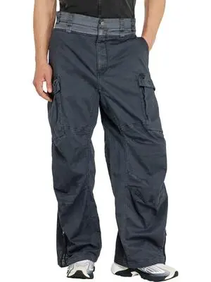 DIESEL® Cotton And Nylon Cargo Pants - Blue