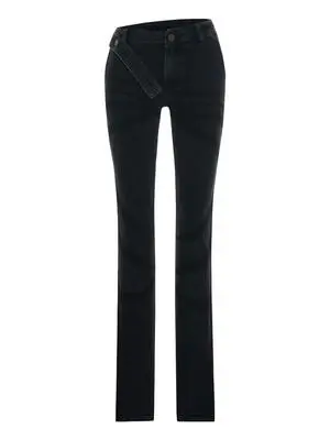 MAISON SEL Overdyed Denim Flare Jeans - Blue