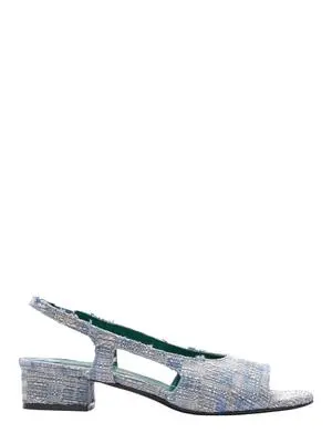 FLORRIE Florrie Laura Tweed Block Heel Slingback Sandal