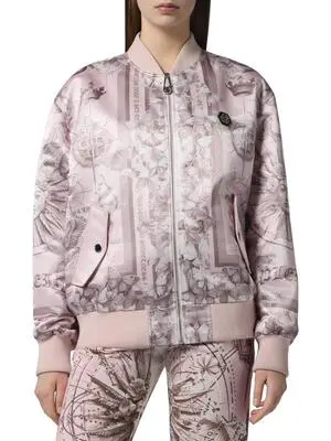Philipp Plein Satin Bomber Jacket - Fuchsia