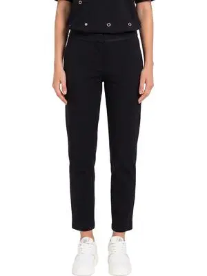 TWINSET Cotton Blend Jogging Trousers With Embellished Pockets - Black