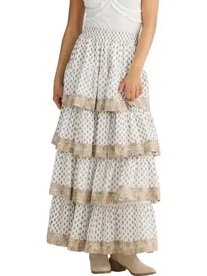 TALISMAN THE LABEL Silvana Tiered Maxi Skirt - Temple