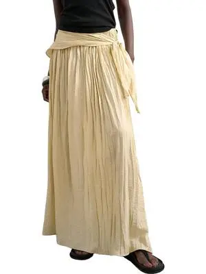 TOPSHOP Topshop Sash Tie Crinkle Maxi Skirt