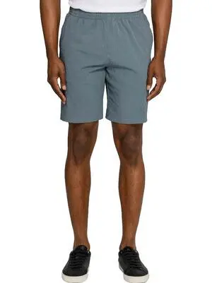 W.R.K Slim Fit Seersucker Drawstring Shorts - Blue