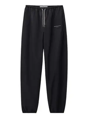 Alexander Wang Mid-rise Track Pants With Rhinestone Drawcords - Black