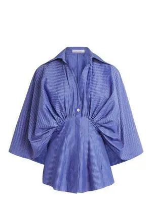 Palmer//harding Draped Striped Shirt - Blue