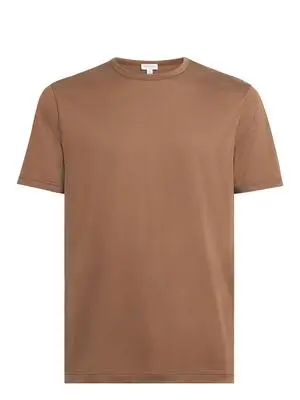 Sunspel Supima Cotton Classic T-shirt Brown