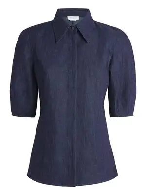 Gabriela Hearst Denim Shirt With Voluminous Sleeves - Navy