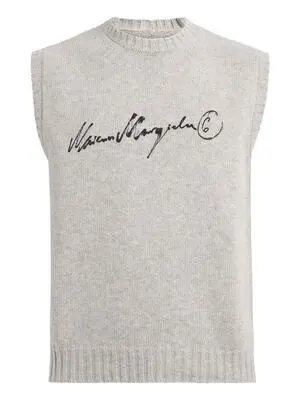 MAISON MARGIELA Wool-blend Logo Sweater Vest - Grey