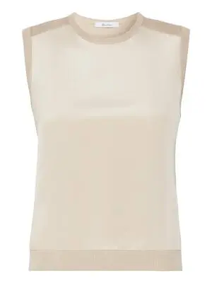 Max Mara Silk-cashmere Ribbed Tank Top - Grey