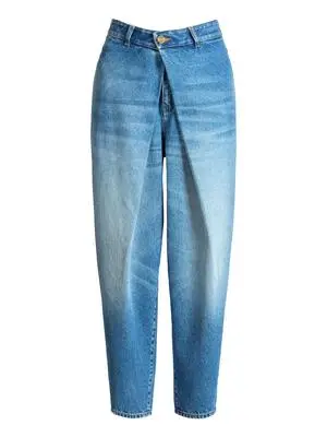 Balmain Layered Mid-rise Barrel Jeans - Blue