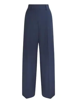 Max Mara Wool Wide-leg Trousers - Navy
