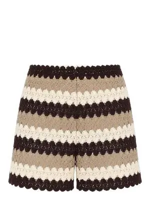 MC2 SAINT BARTH Crochet Cotton Shorts - Beige