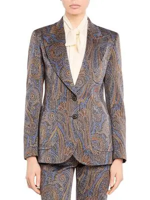 ETRO Etro Paisley Peak Lapel Fitted Jacket