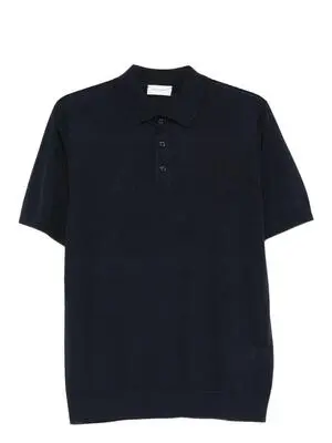 PAOLO PECORA Knitted Polo Shirt - Blue