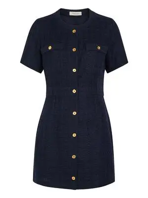 Giuliva Heritage The Vera Tailored Bouclé Mini Dress - Navy