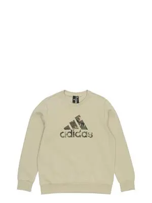 Adidas Fi Incamo Swt Camouflage Logo Printing Sports Round Neck Pullover Light Yellow - Default Color