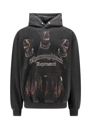 REPRESENT Logo Hooded Sweater - Black