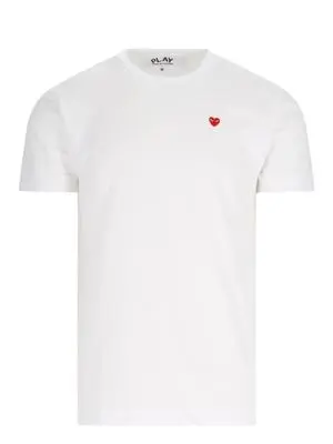 Play Comme Des Garcon Comme Des Garçons Play Heart Embroidered Crewneck T-shirt - Gray