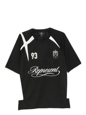 REPRESENT Short-sleeved Crewneck T-shirt With Logo Print - Black