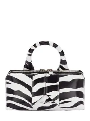 Attico The Friday Zebra Printed Mini Bag - Black