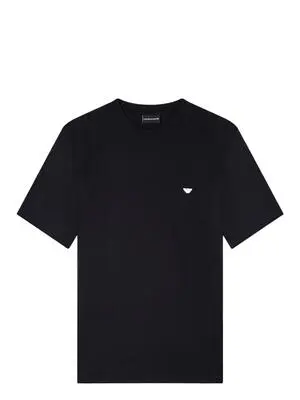 Emporio Armani Logo-embroidered Crewneck T-shirt - Black