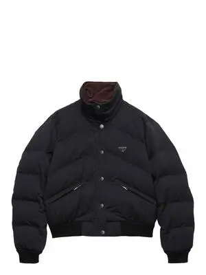 Prada Cropped Compact Poplin Down Jacket - Black