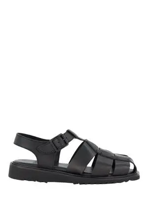Paraboot Round Toe Sandals With Buckle Detailing - Black