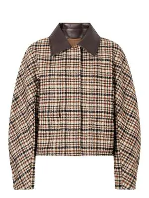 Brunello Cucinelli Plaid Checked Long Sleeve Coat - Brown