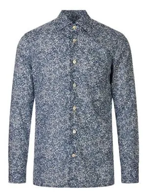 Kiton Floral-print Long-sleeve Shirt - Gray